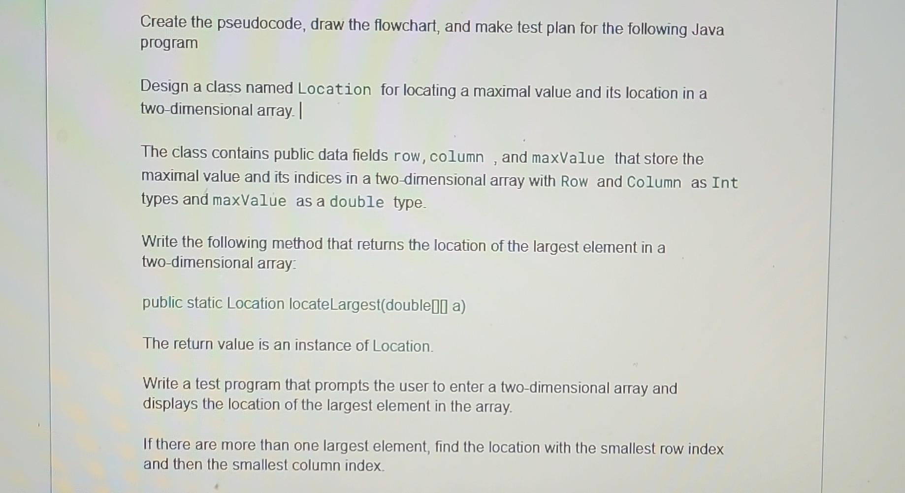Create the pseudocode, draw the flowchart, and make | Chegg.com