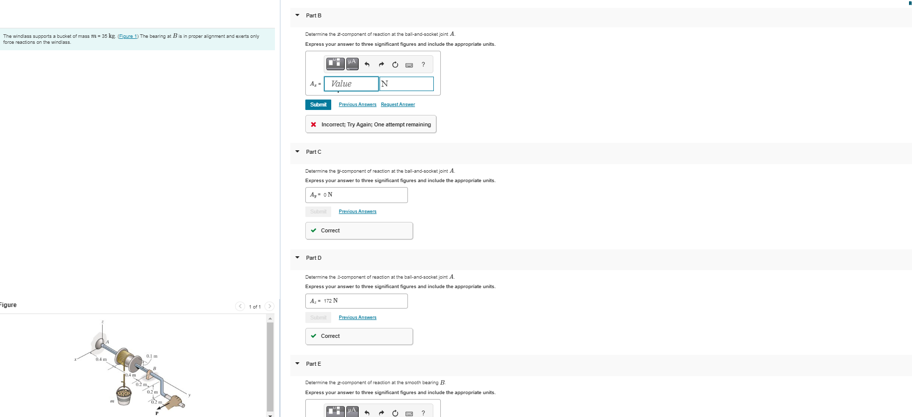 Solved The windlass supports a bucket of mass | Chegg.com