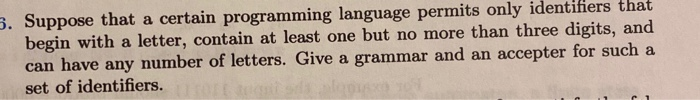 Solved 5. Suppose that a certain programming language | Chegg.com