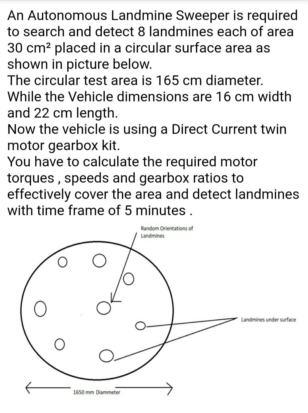 An Autonomous Landmine Sweeper is required to search | Chegg.com