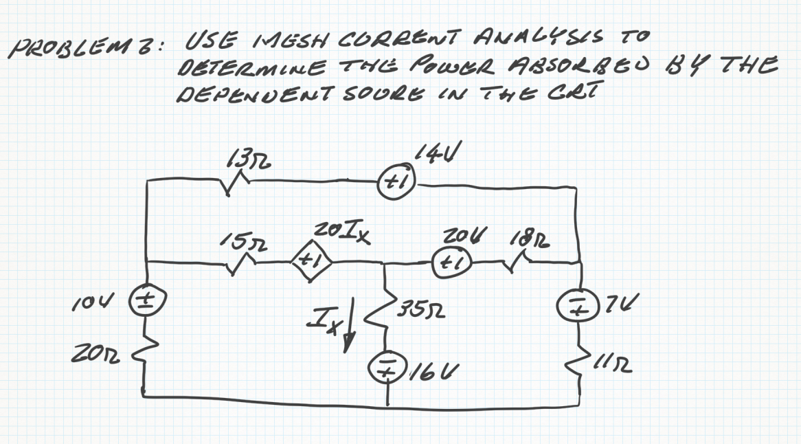 Solved PROBLEM 2: USE MESH CURRENT ANALYSIS TO DETERMINE THE | Chegg.com