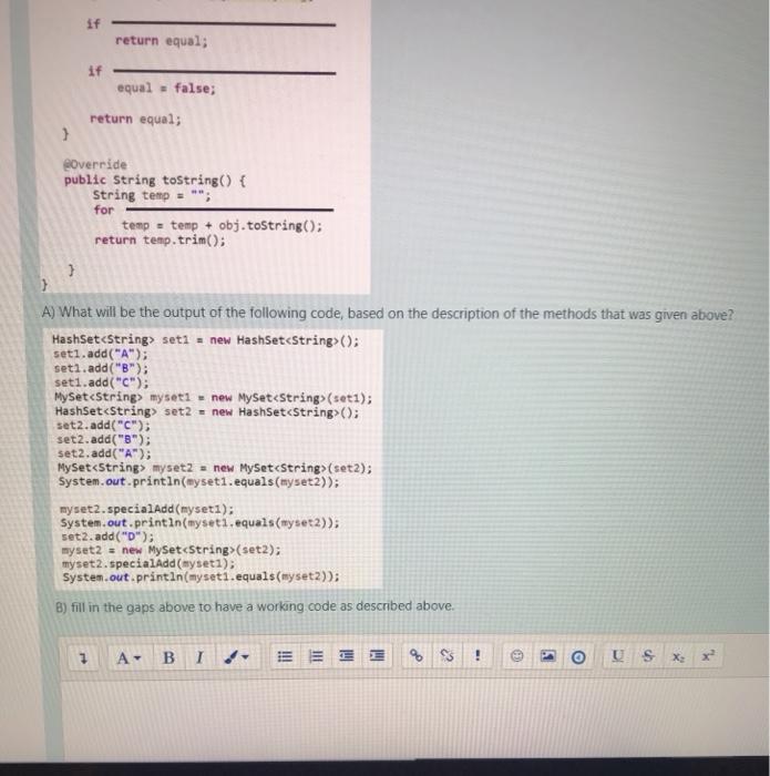 Solved A class called MySet is defined to be a kind of a | Chegg.com