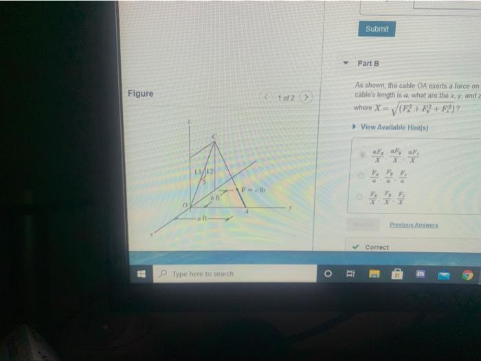 Solved Force Vector Directed along a Line Зов » Constant | Chegg.com