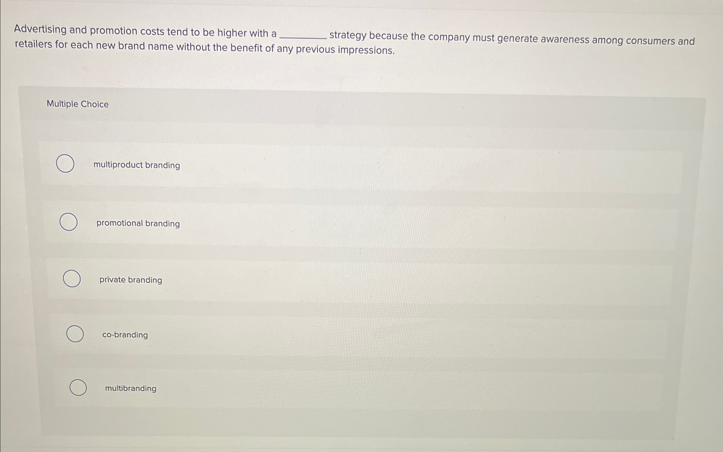 Solved Advertising and promotion costs tend to be higher | Chegg.com