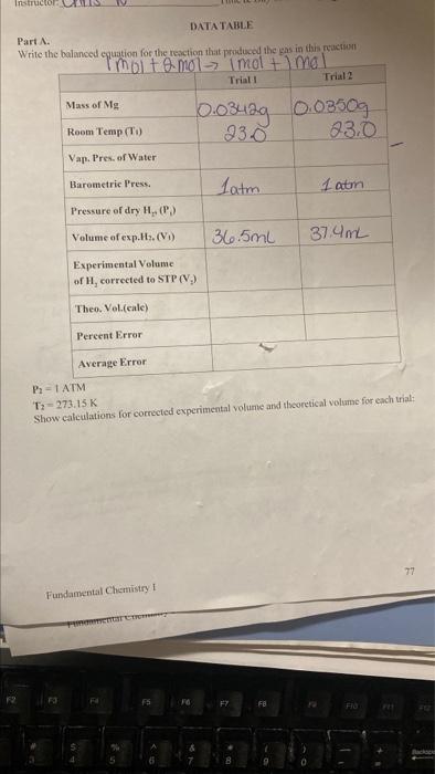 Solved Lab 11 Data Sheet Trial 1 Trial 2 Measurement Mass of | Chegg.com