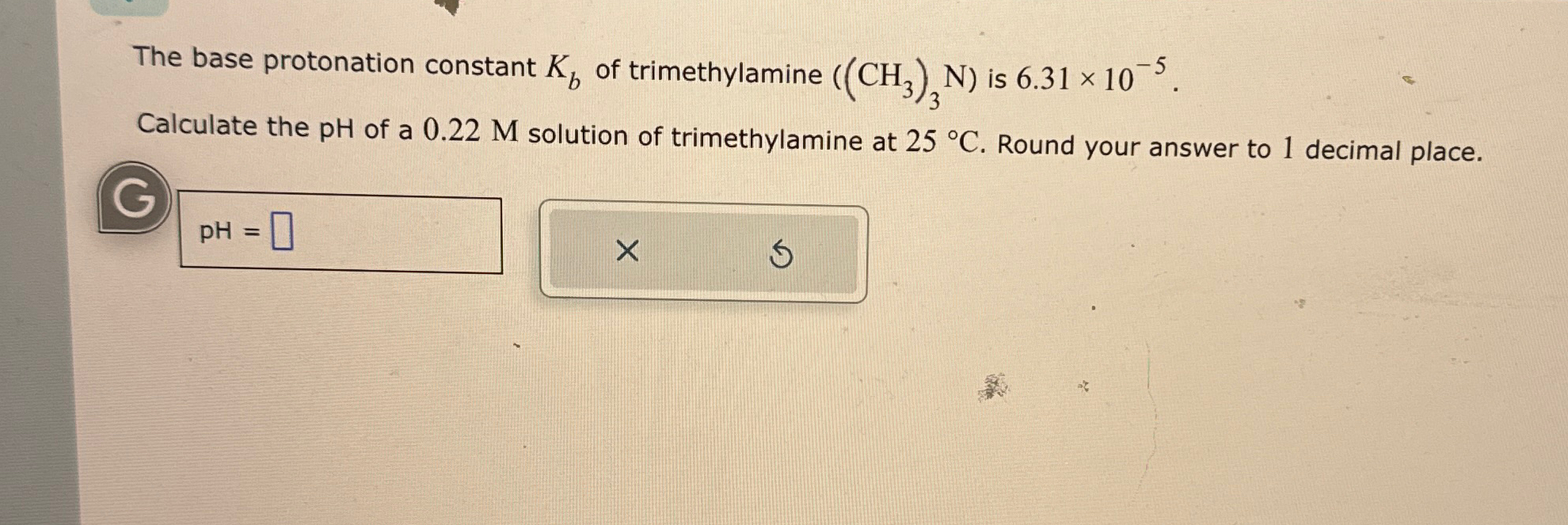 Solved The base protonation constant Kb ﻿of trimethylamine | Chegg.com