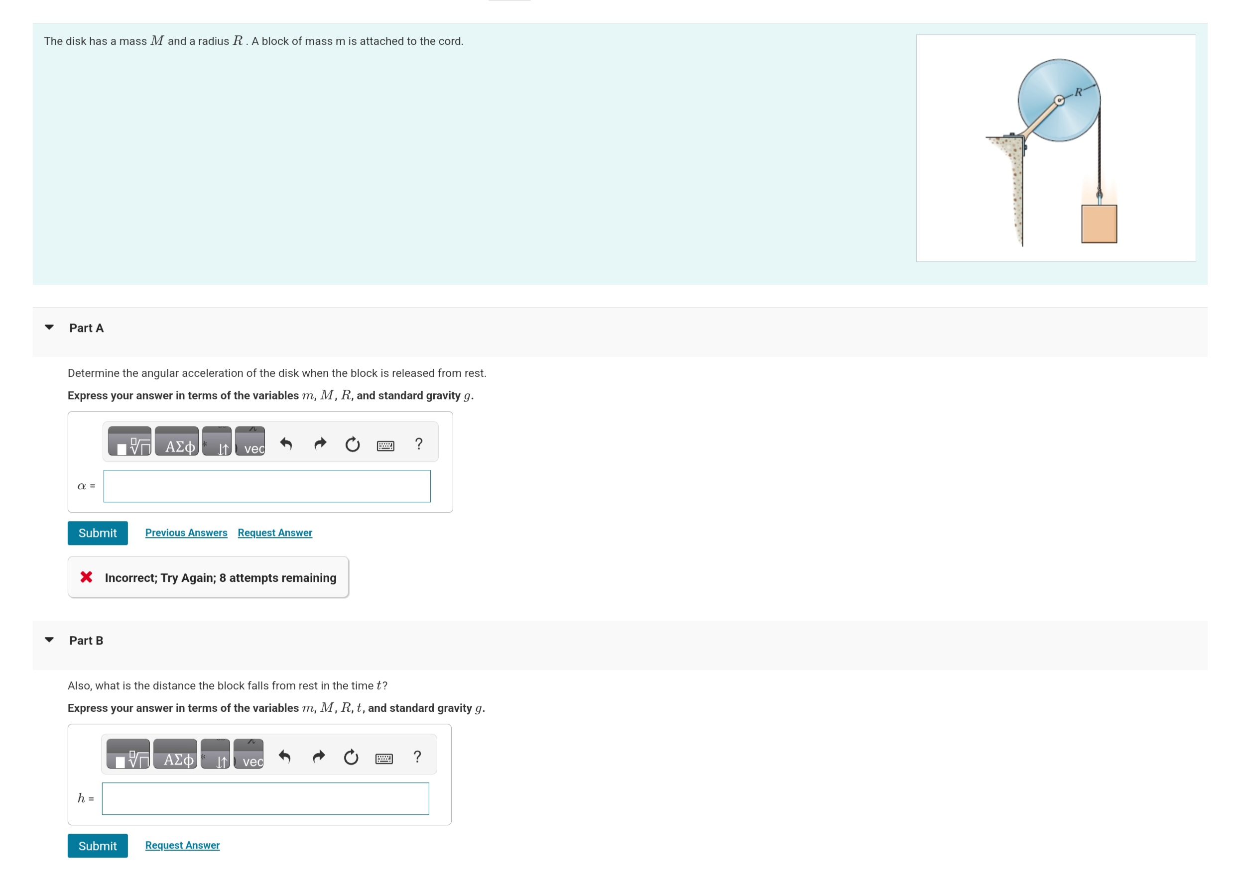 Solved The disk has a mass \( ﻿M \) ﻿and a radius \( ﻿R \). | Chegg.com