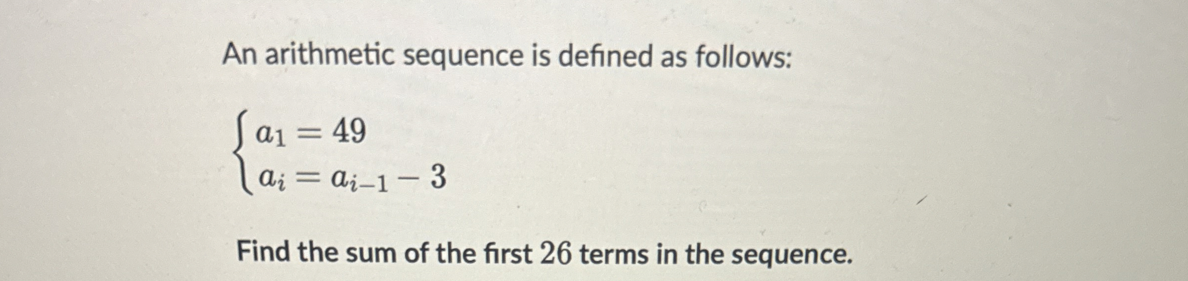 Solved An arithmetic sequence is defined as | Chegg.com