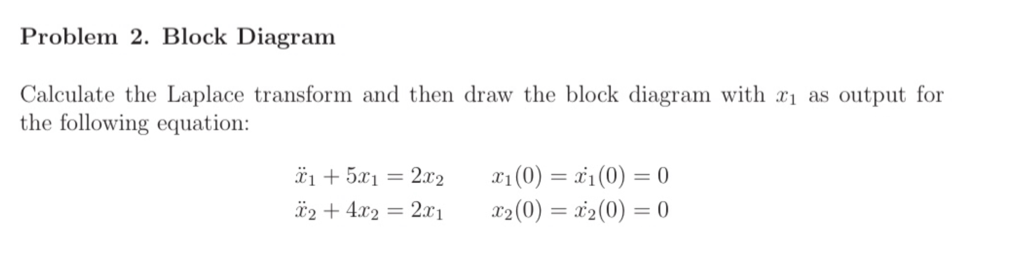 Solved Problem 2. ﻿Block DiagramCalculate the Laplace | Chegg.com