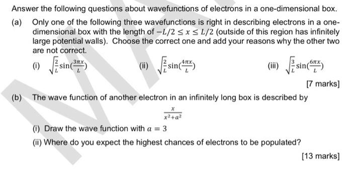 Solved Answer the following questions about wavefunctions of | Chegg.com
