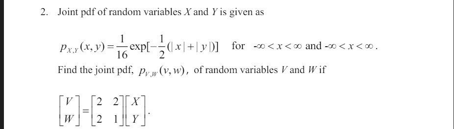 Solved Joint pdf of random variables x ﻿and Y ﻿is given | Chegg.com