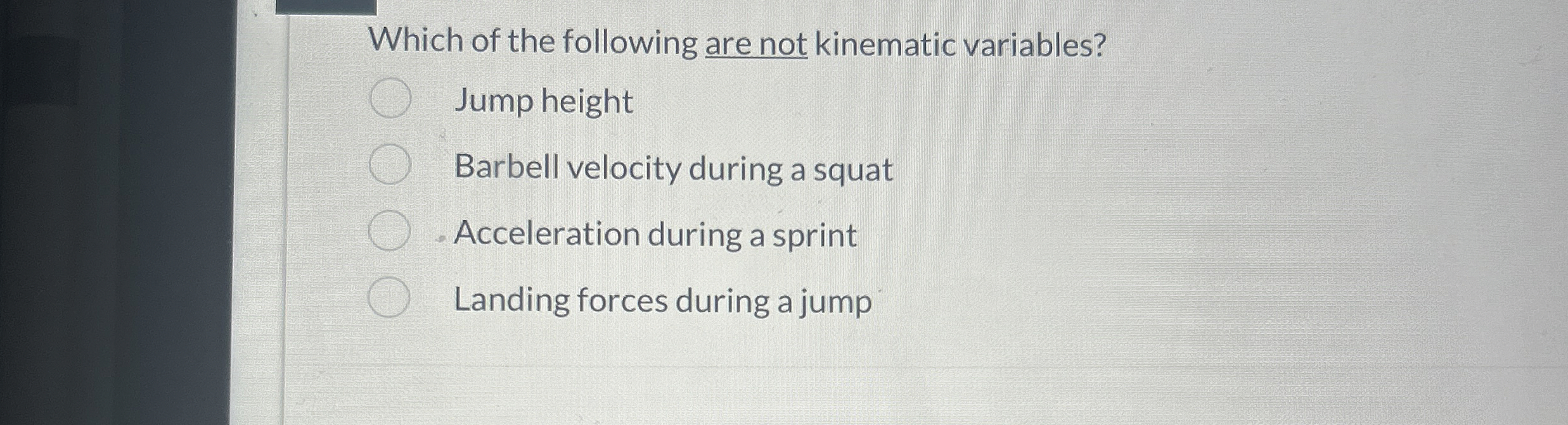 Solved Which of the following are not kinematic | Chegg.com