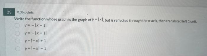 Solved Write The Function Whose Graph Is The Graph Of Y∣x∣