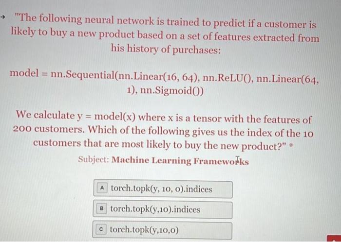 Solved → "The following neural network is trained to predict | Chegg.com