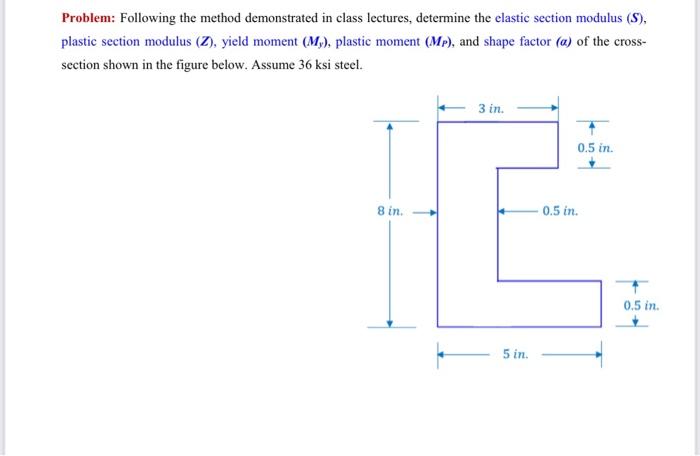 Solved Problem: Following the method demonstrated in class | Chegg.com