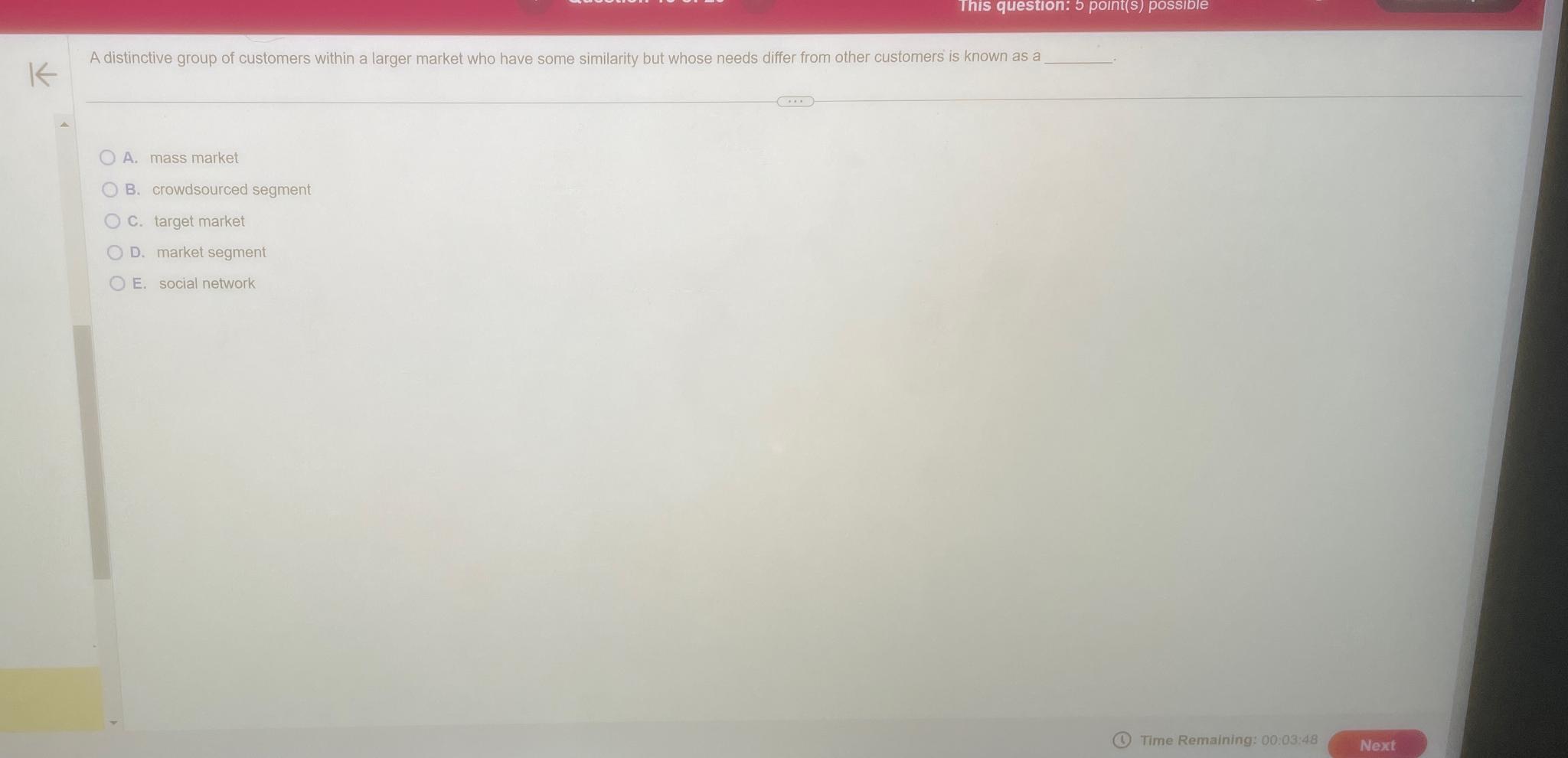 Solved This question: 5 ﻿point(s) ﻿possibleA distinctive | Chegg.com