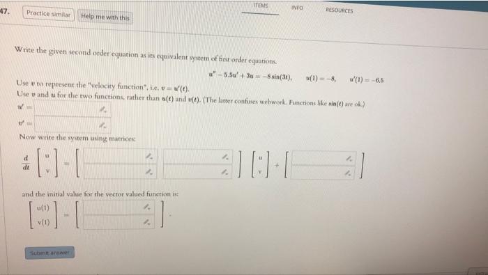 Solved ITEMS INFO 47. Practice similar RESOURCES Help me | Chegg.com