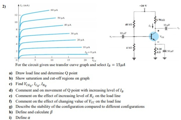 Solved a) draw load line and determine q point. b) show | Chegg.com