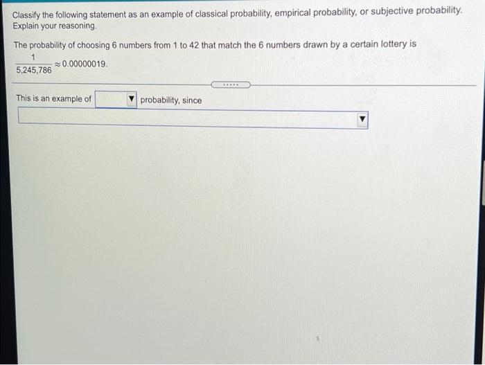 Solved Classify the following statement as an example of | Chegg.com