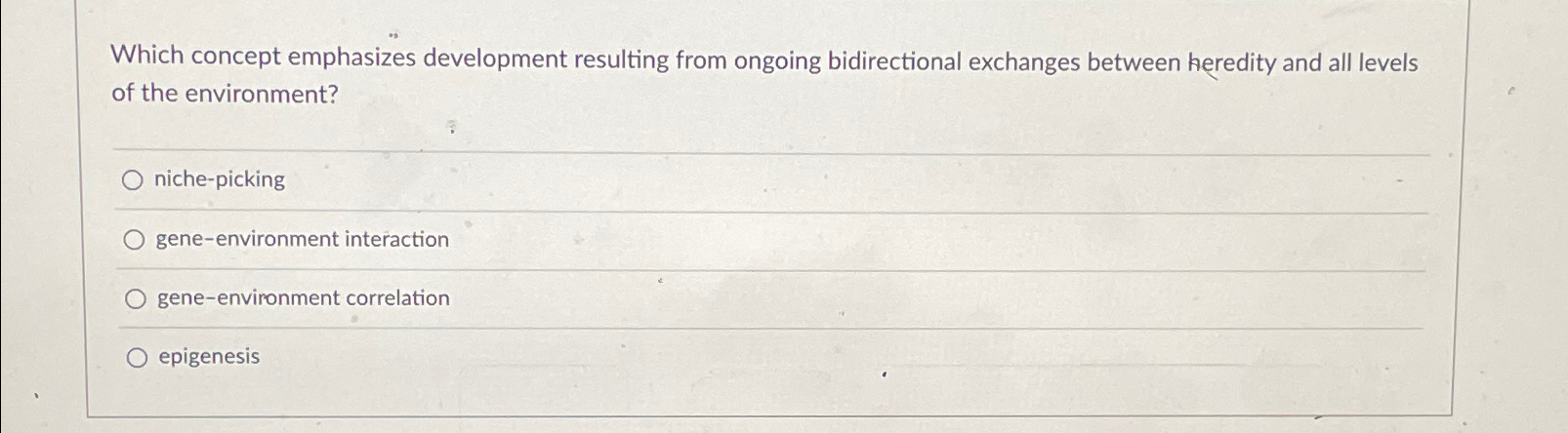 Solved Which concept emphasizes development resulting from | Chegg.com