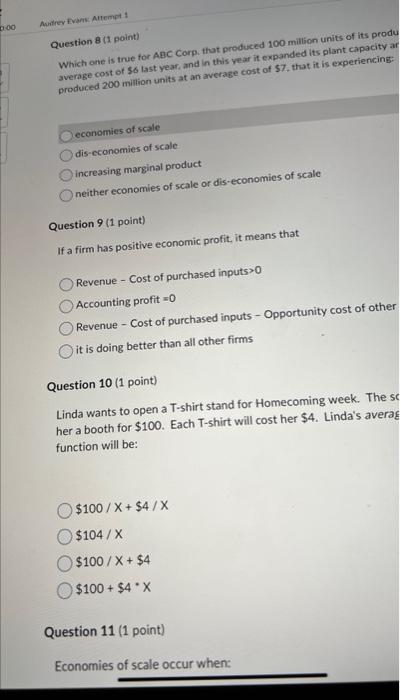 Solved Question 8 (1 point) Which one is true for ABC Corp. | Chegg.com