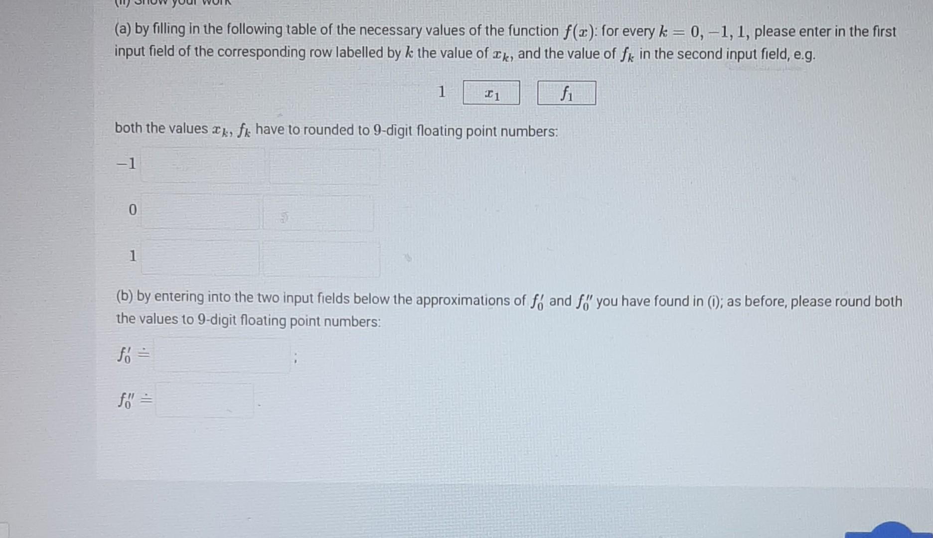 Solved (Numerical Differentiation). Consider the function | Chegg.com