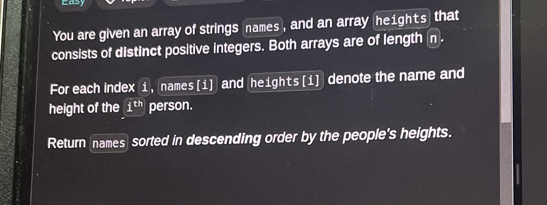 Solved You are given an array of strings names, and an array | Chegg.com