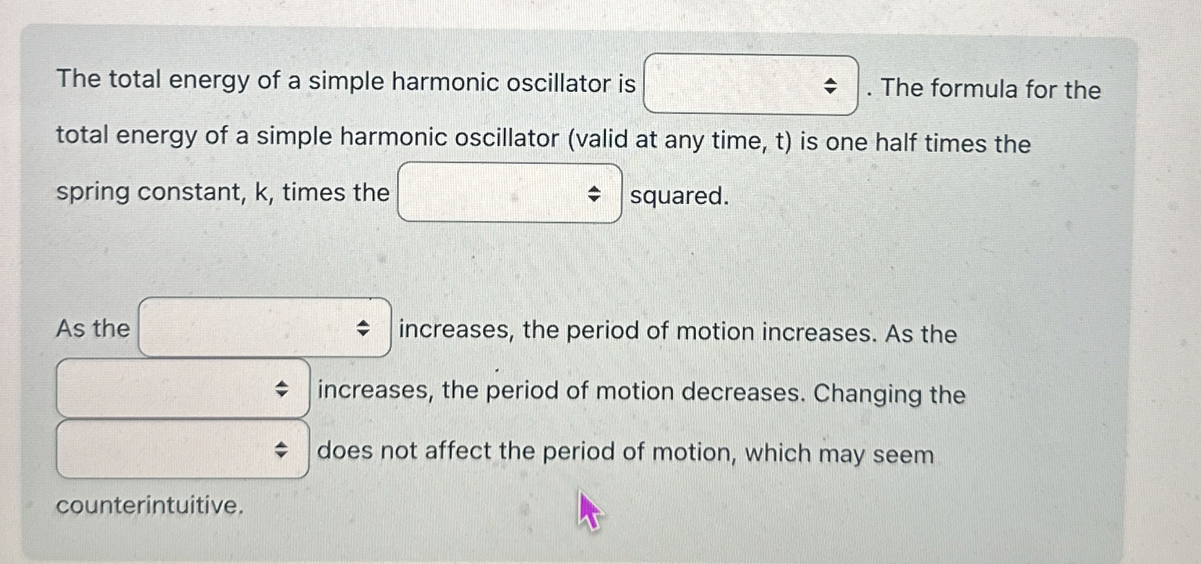 Solved The total energy of a simple harmonic oscillator is | Chegg.com