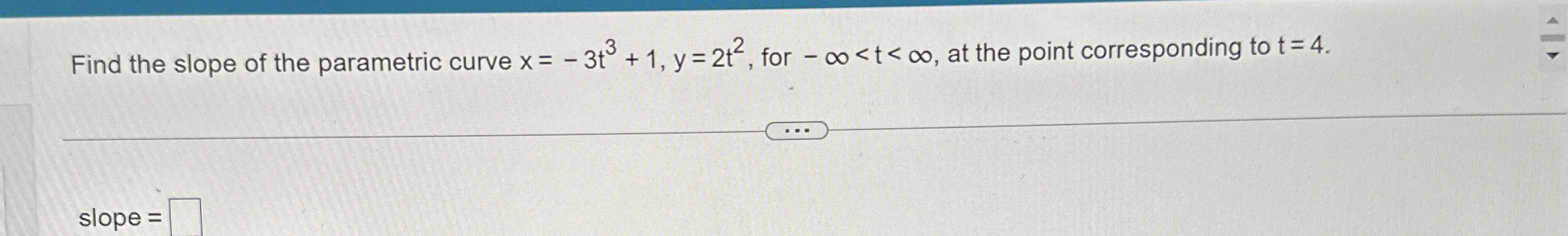 Solved Find the slope of the parametric curve | Chegg.com