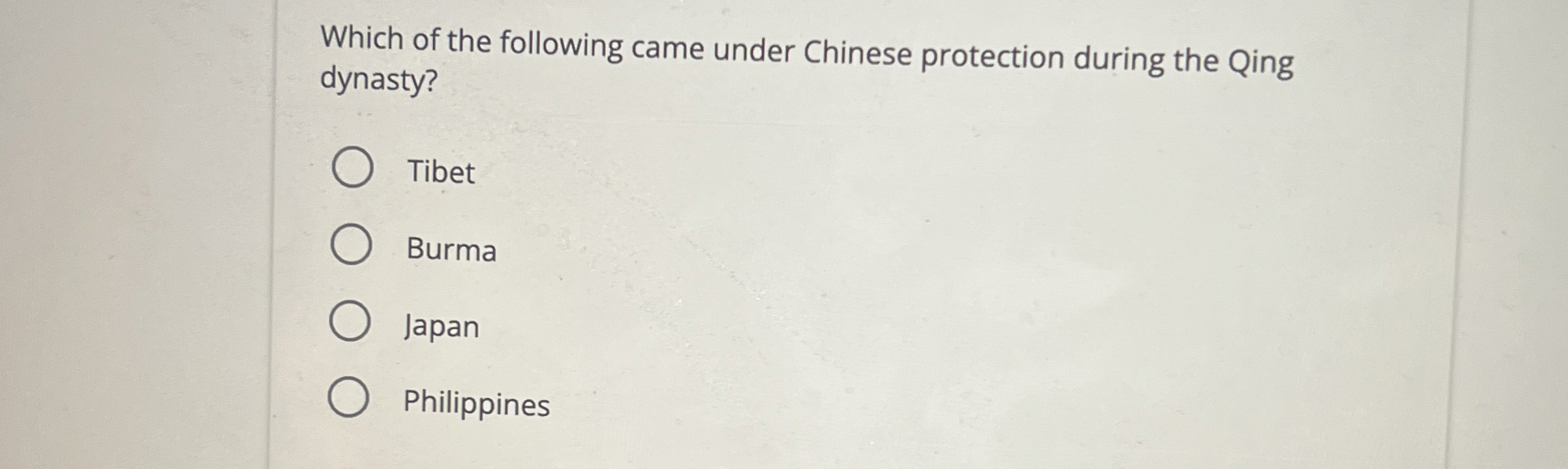 Solved Which of the following came under Chinese protection | Chegg.com
