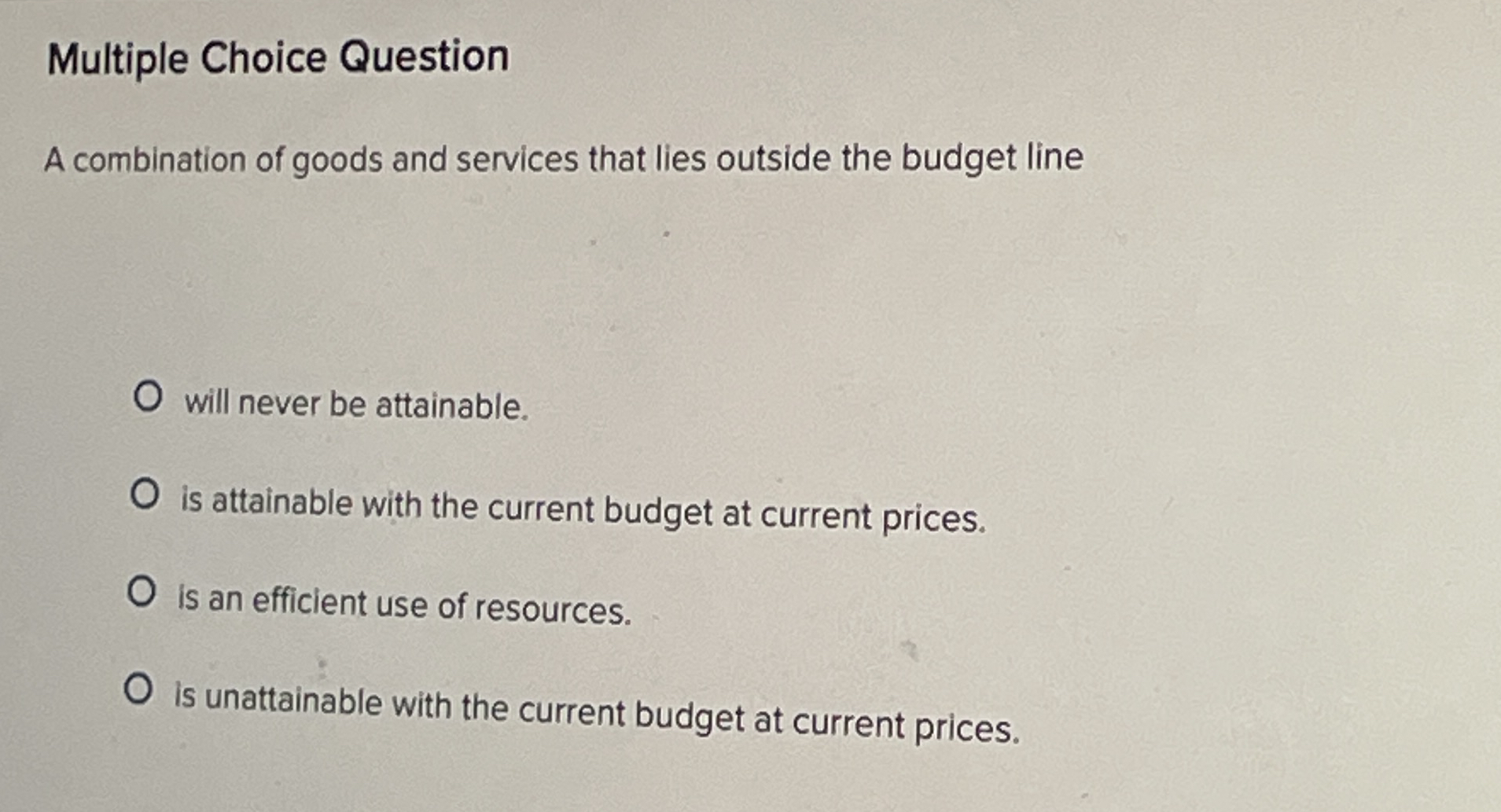 Solved Multiple Choice QuestionA combination of goods and | Chegg.com