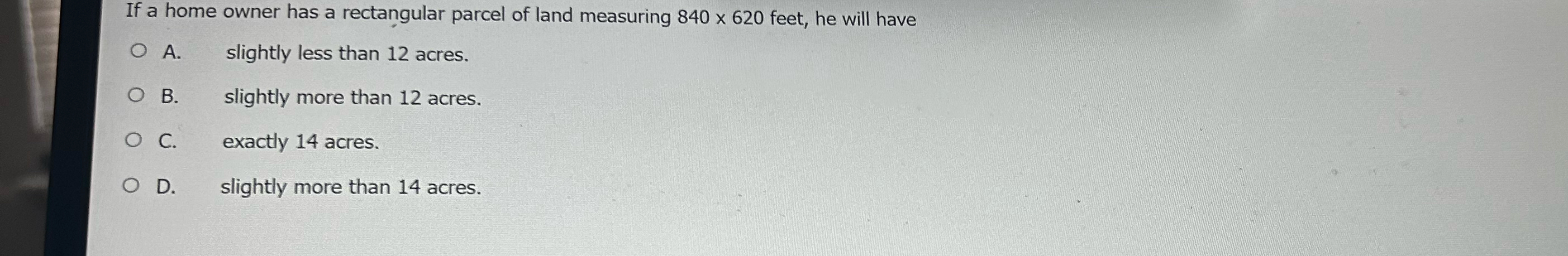 Solved If a home owner has a rectangular parcel of land | Chegg.com