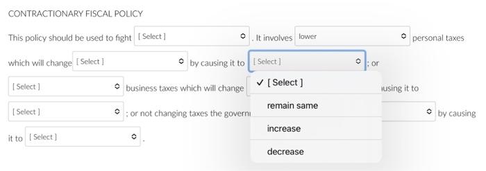 Solved CONTRACTIONARY FISCAL POLICY This policy should be | Chegg.com