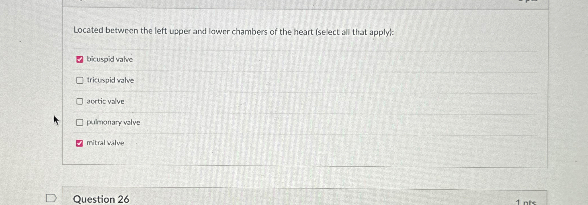 Solved Located between the left upper and lower chambers of | Chegg.com