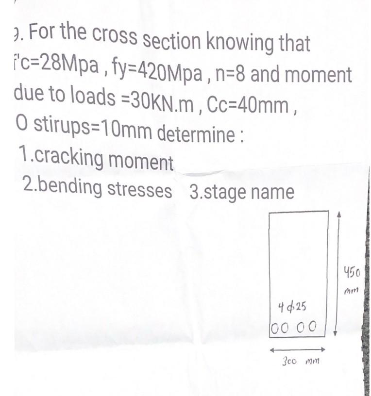 Solved 3. For the cross section knowing that | Chegg.com