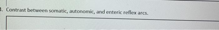 Solved 7. Contrast between somatic, autonomic, and enteric | Chegg.com