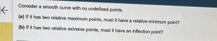 Solved Consider a smooth curve with no undefined points. (a) | Chegg.com