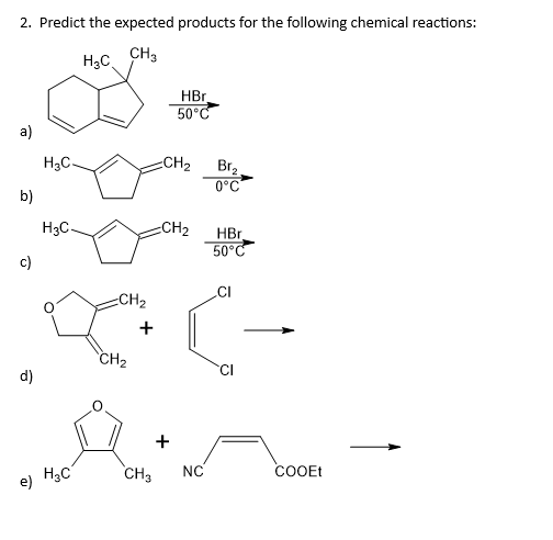 Solved Predict the expected products for the following | Chegg.com