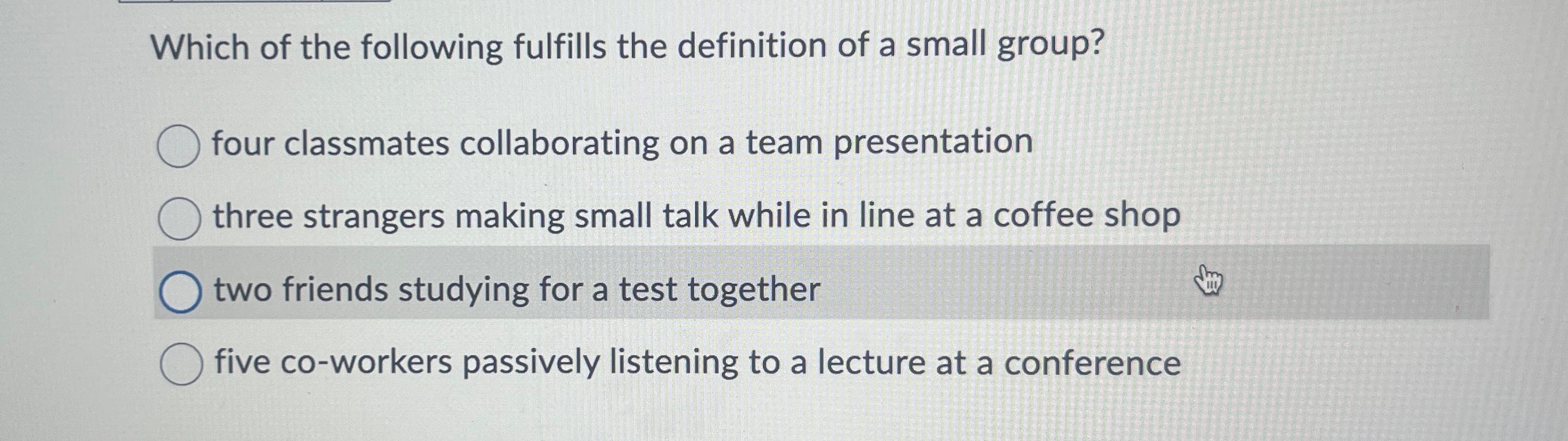 Solved Which of the following fulfills the definition of a | Chegg.com