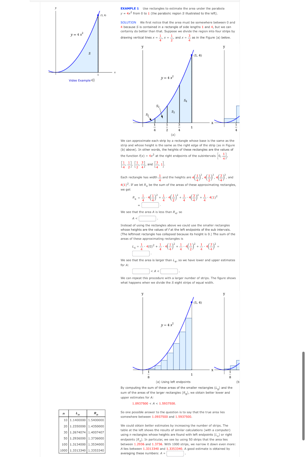 Solved EXAMPLE 1 ﻿Use rectangles to estimate the area under | Chegg.com