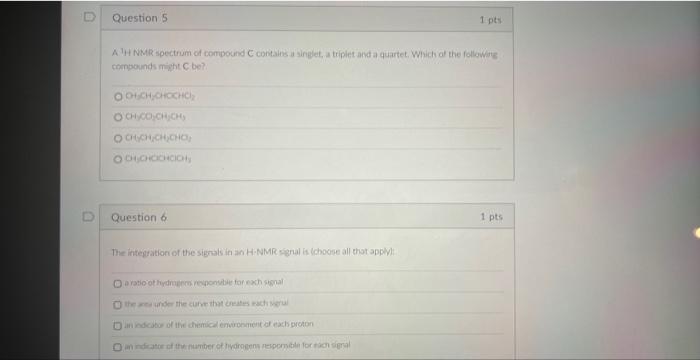 Solved A 1H NMRR spectrum of compound C contains a singlet, | Chegg.com