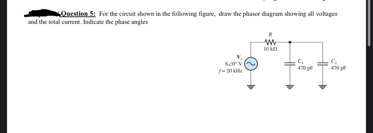 Solved Question 5: For the circuit shown in the following | Chegg.com