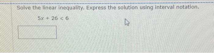 Solved Solve the linear inequality. Express the solution | Chegg.com