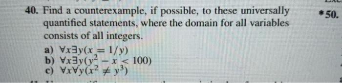 Solved 40. Find a counterexample, if possible, to these | Chegg.com