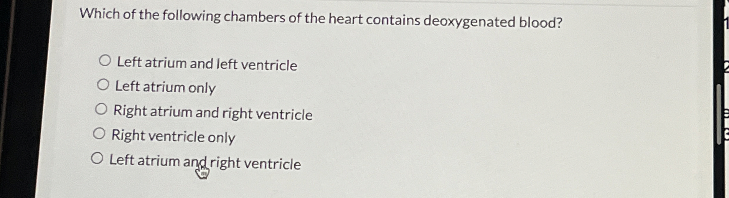 Solved Which of the following chambers of the heart contains | Chegg.com