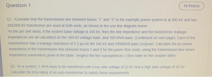 Solved Q1. Consider that the transmission line between buses | Chegg.com