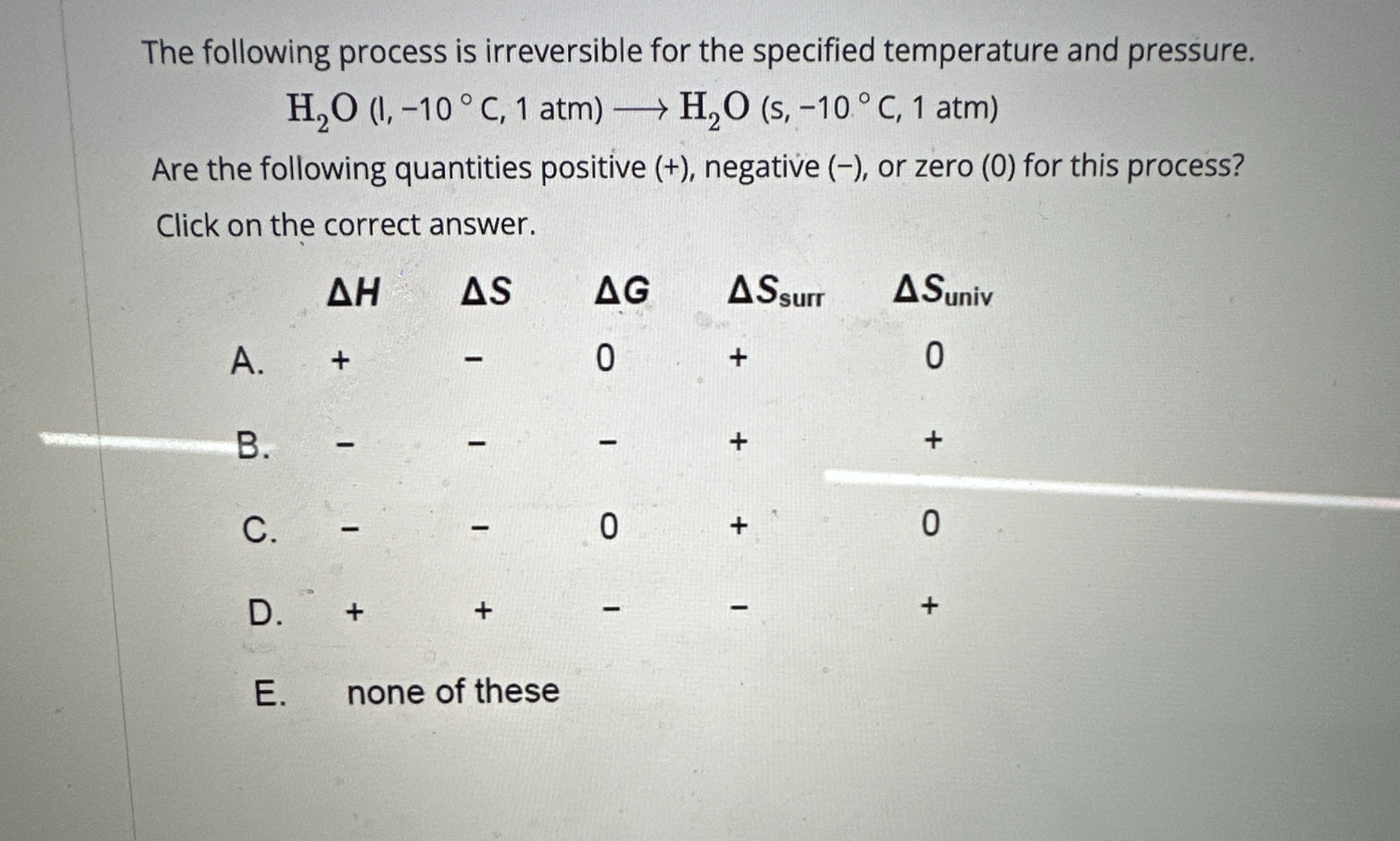 Solved The following process is irreversible for the | Chegg.com