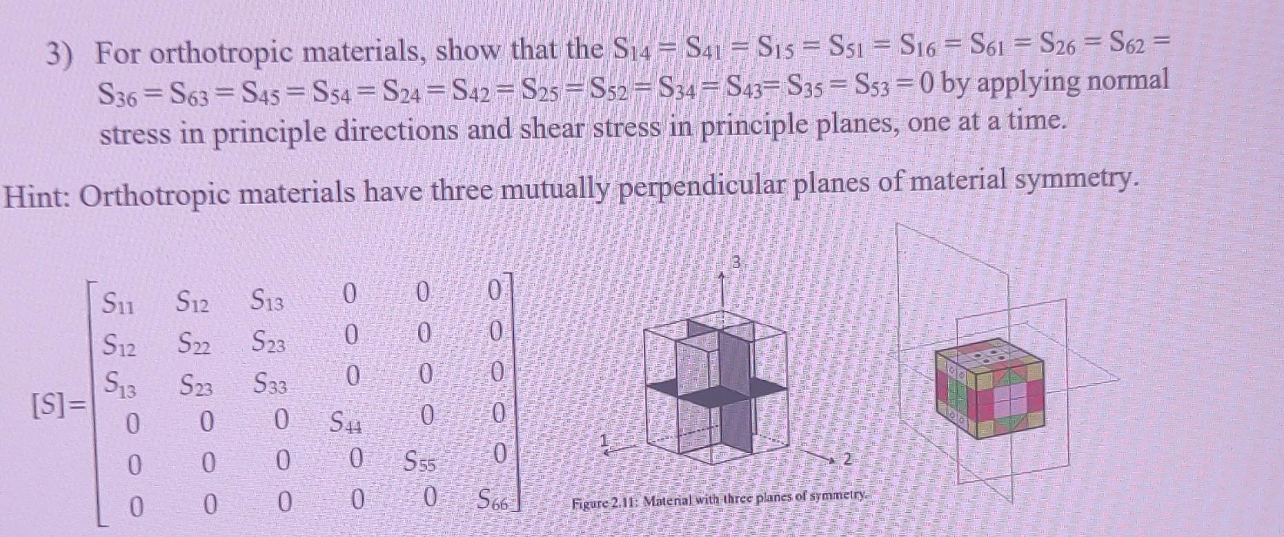 3) For orthotropic materials, show that the | Chegg.com