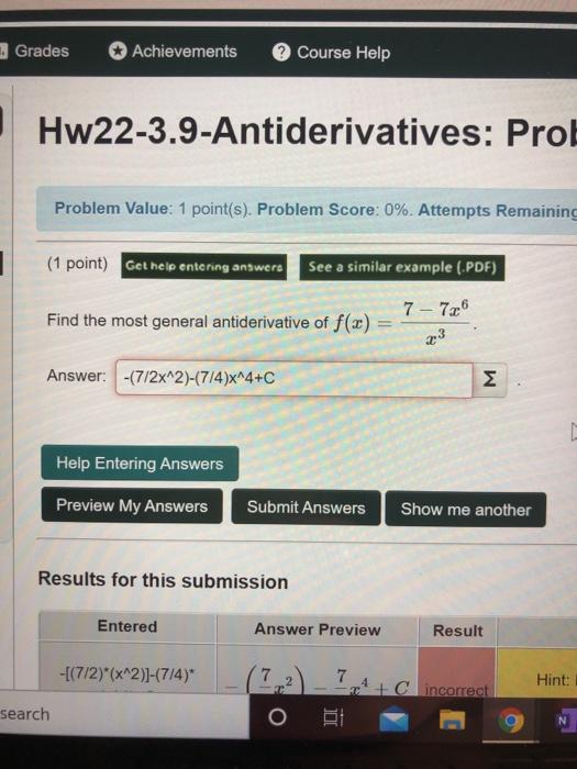 Solved Grades Achievements Course Help | Chegg.com