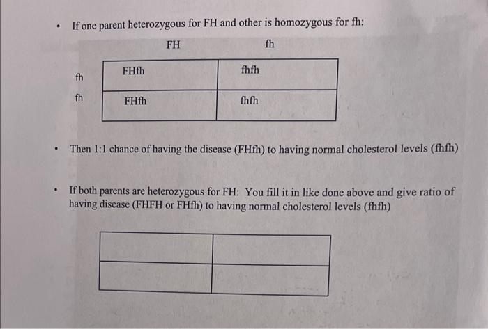 Solved - If one parent heterozygous for FH and other is | Chegg.com